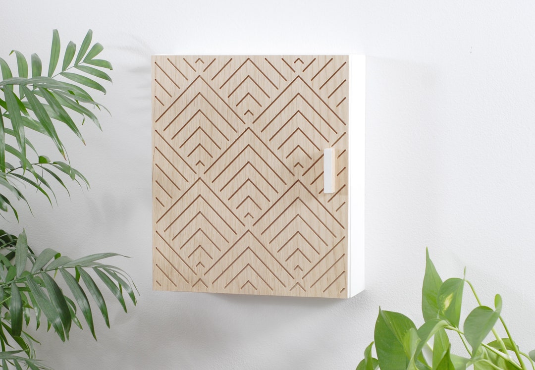 Key Cabinet, Key Box, Wooden Cabinet, Oak Mosaic, Modern Pattern ...