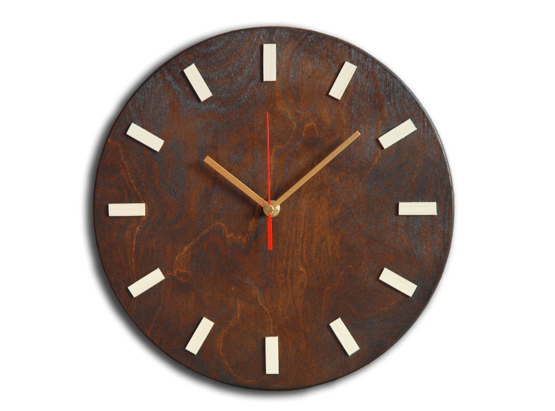 Scandi Clock - Wooden Clock, Simple, Wenge - Etsy