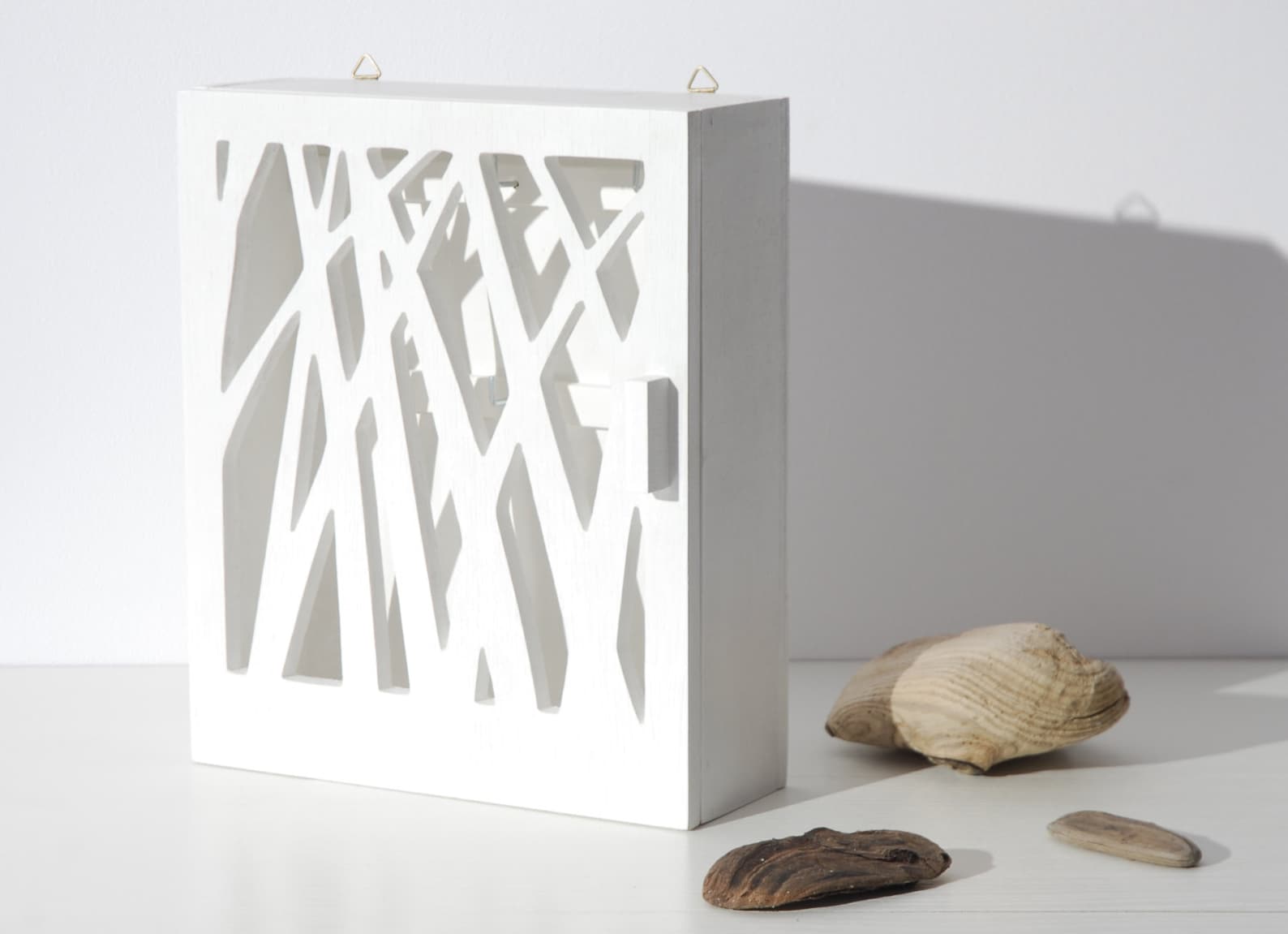 Key Box Key Cabinet nature White Wooden Box for - Etsy