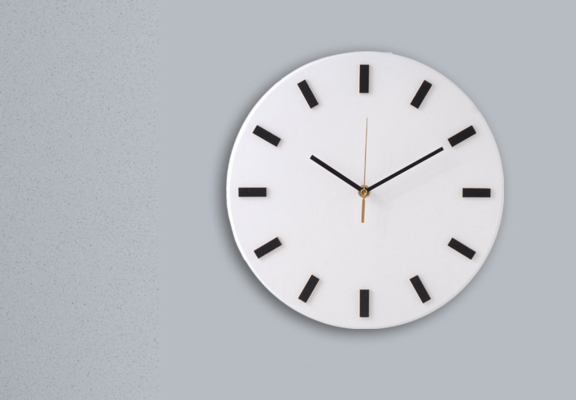 Scandi Clock wooden clock simple white | Etsy