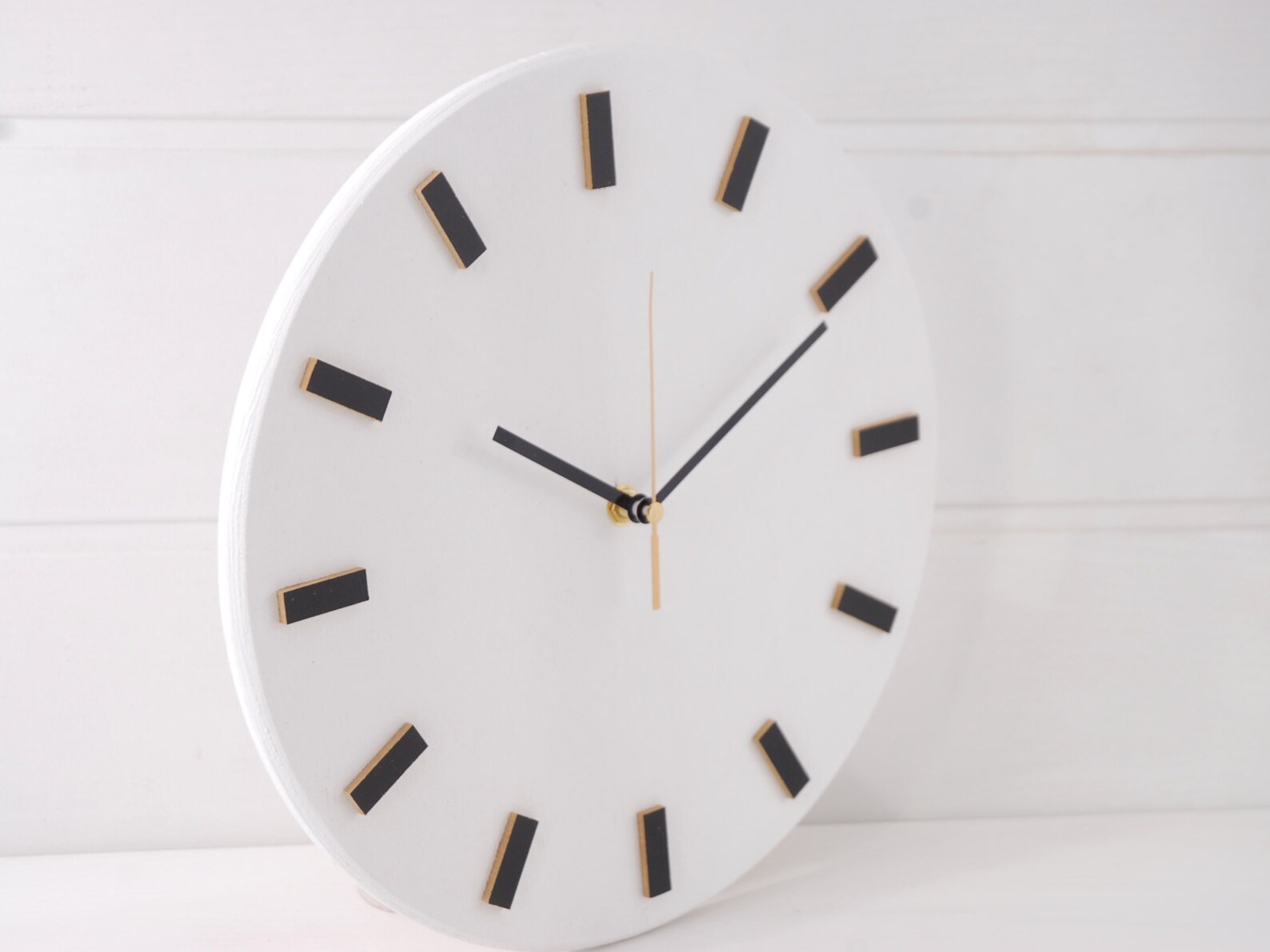 Scandi Clock wooden clock simple white | Etsy