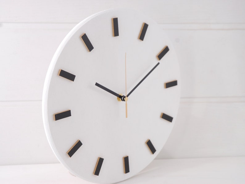 Scandi Clock wooden clock simple white | Etsy