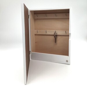 White Key Box With Walnut Front - Etsy