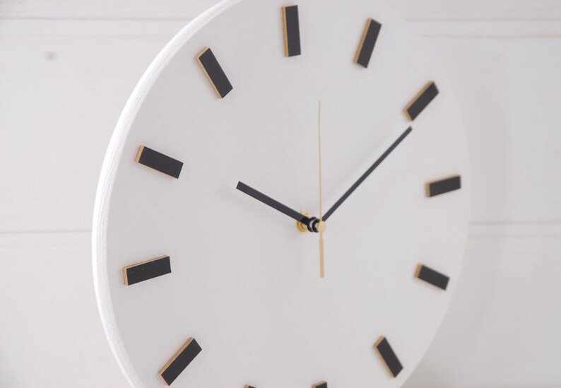Scandi Clock wooden clock simple white | Etsy