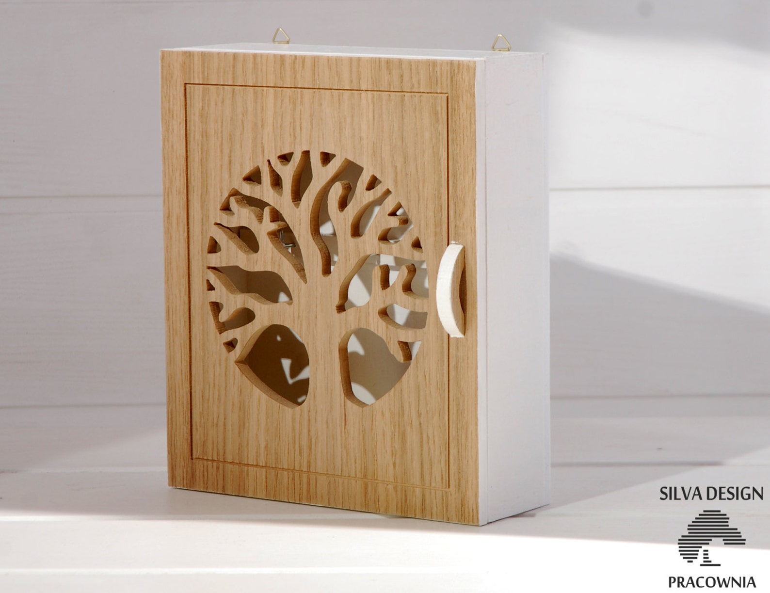Wooden Box for Keys Oak Tree White - Etsy