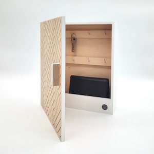 Key Cabinet, Key Box, Wooden Cabinet, Oak Mosaic, Modern Pattern ...