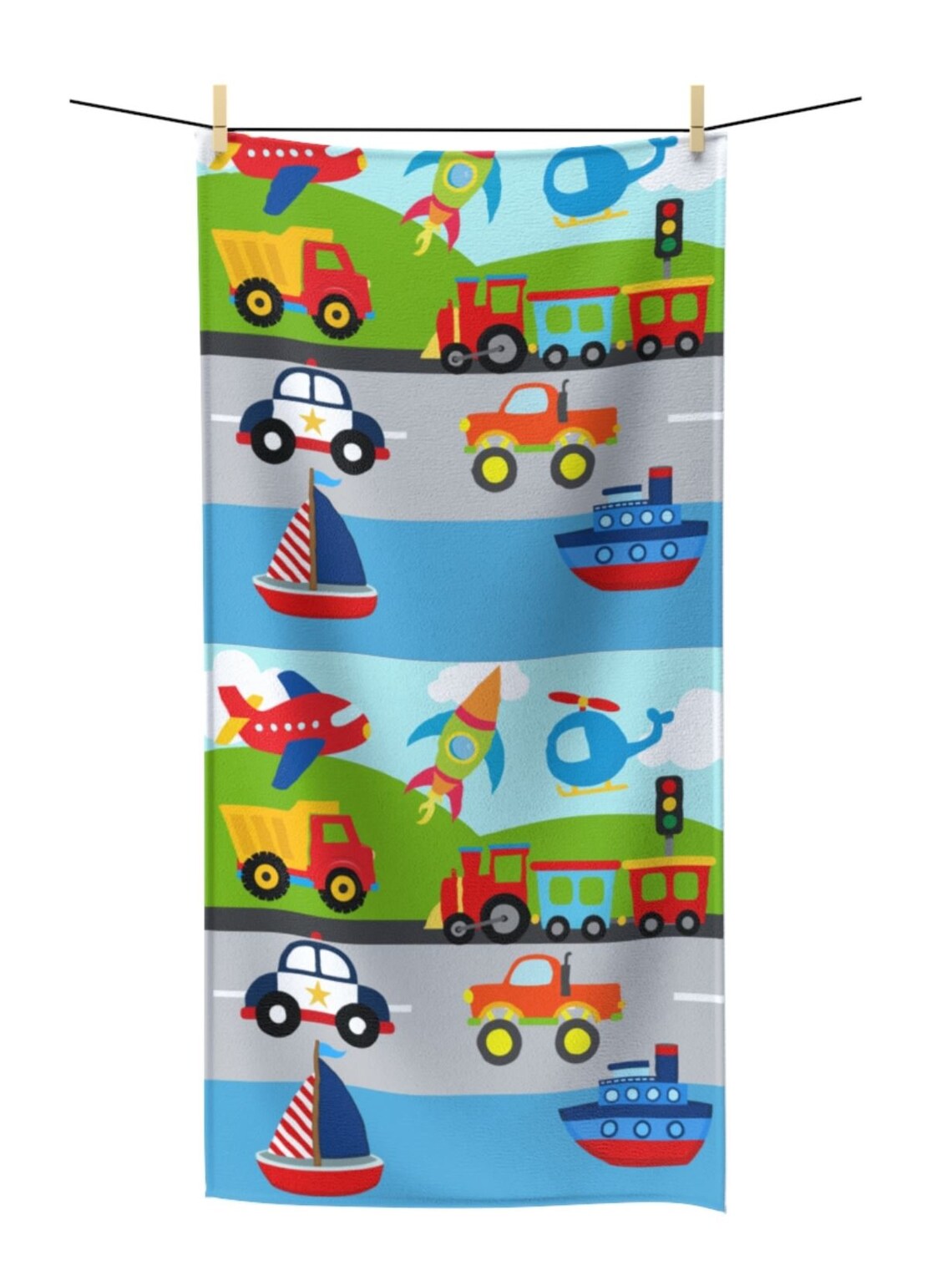 Transportation Shower Curtain Bath Mat Kids Bathroom Girl Boy | Etsy
