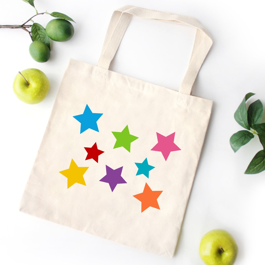 Stars Tote Bag Personalized Kids Girl Boy Canvas School Bag Custom ...