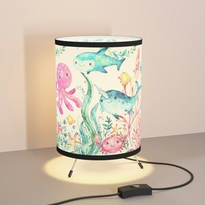 Sea Animals Nursery Lamp, Under the Sea Ocean Kids Bedroom Table Tripod ...