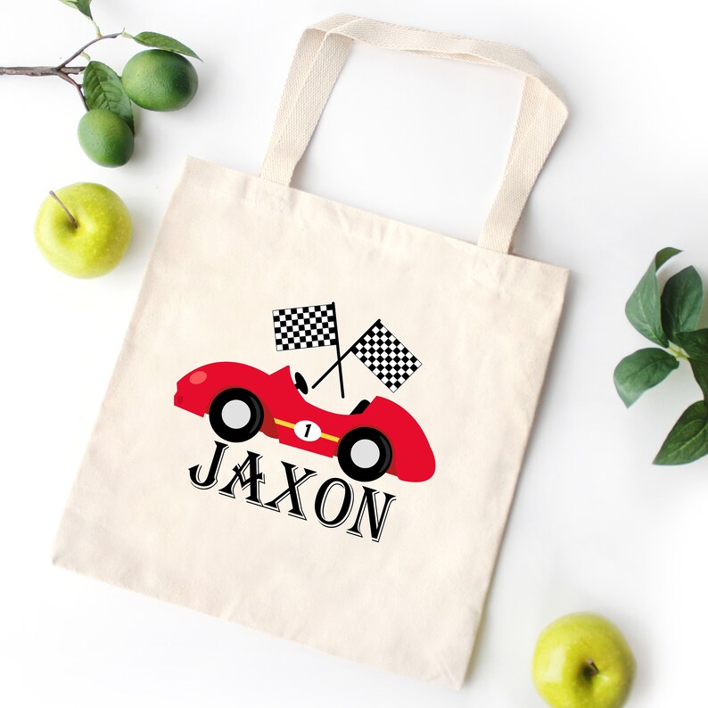 Race Cars Tote Bag Personalized Kids Boy Canvas School Bag - Etsy