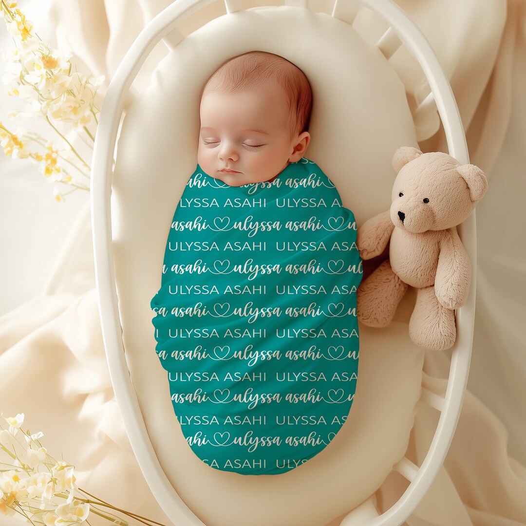 Personalized Baby Swaddle Blanket, Custom Name Newborn Swaddle, Baby ...