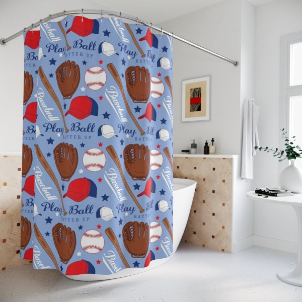 Baseball Shower Curtain - Etsy