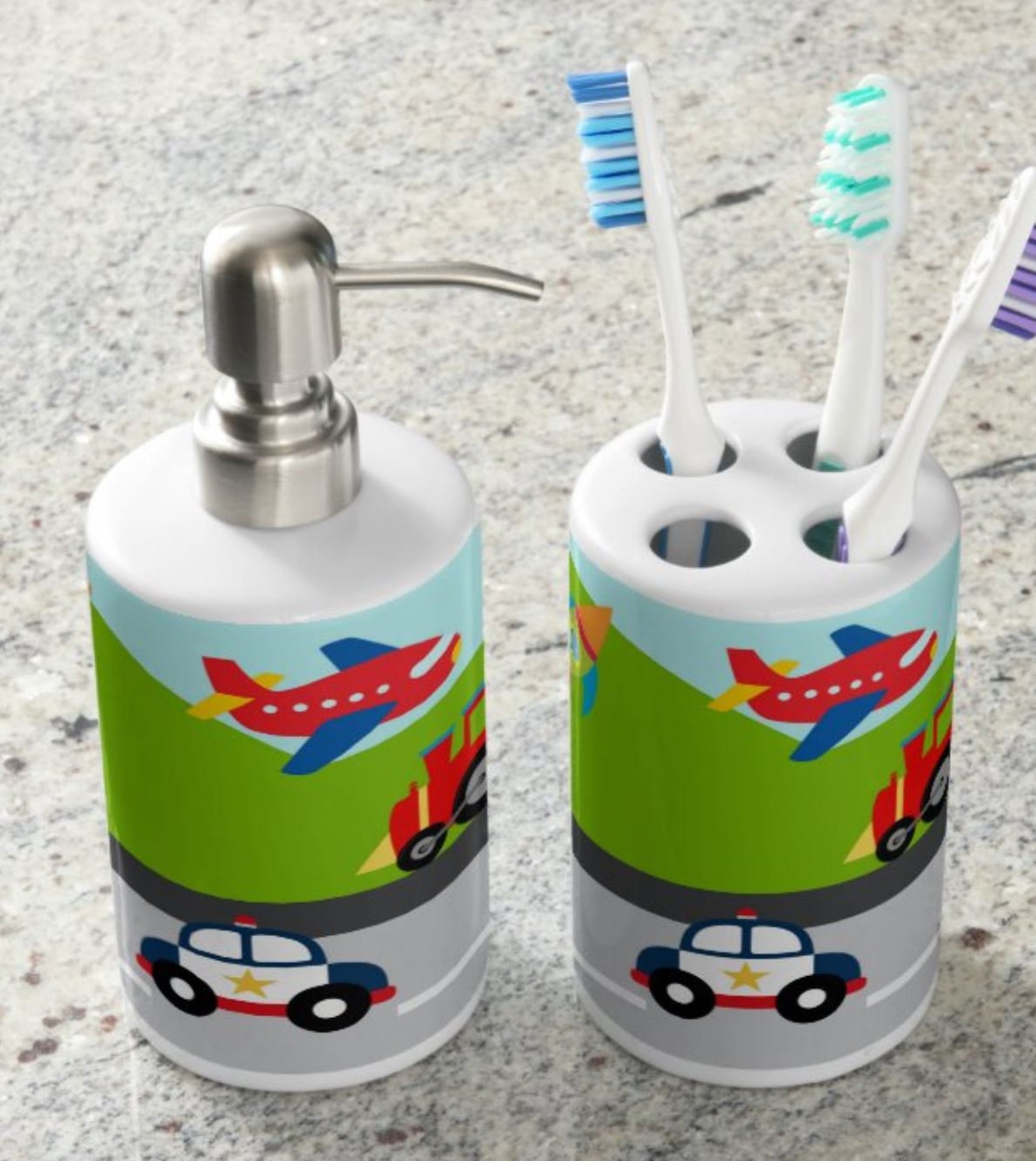 Transportation Shower Curtain Bath Mat Kids Bathroom Girl Boy | Etsy