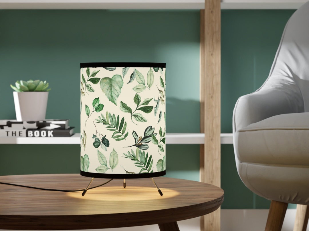 Green Leaves Nursery Lamp, Greenery Tropical Leaves Forest Gender ...