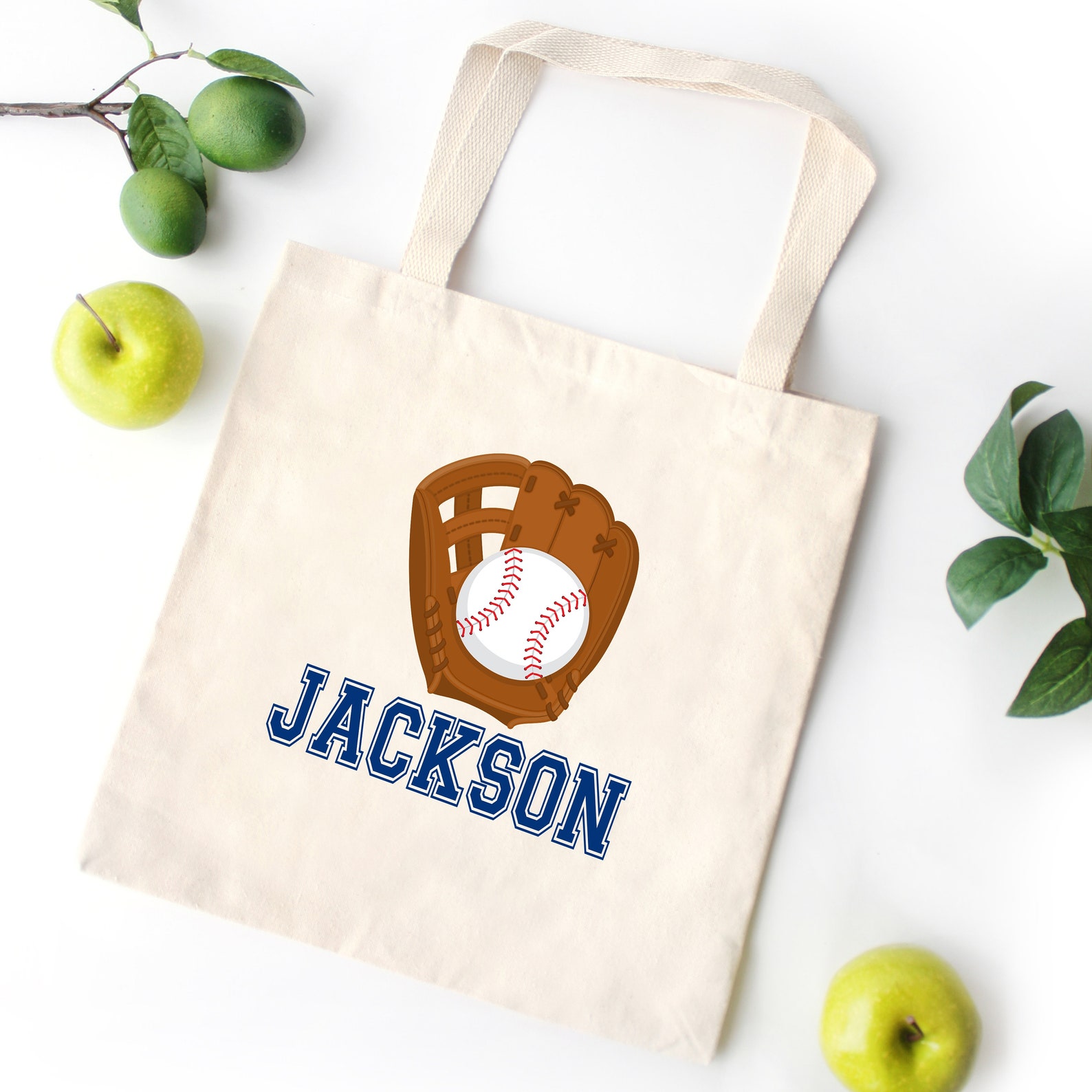 Baseball Glove Tote Bag Personalized Kids Canvas School Bag Custom ...