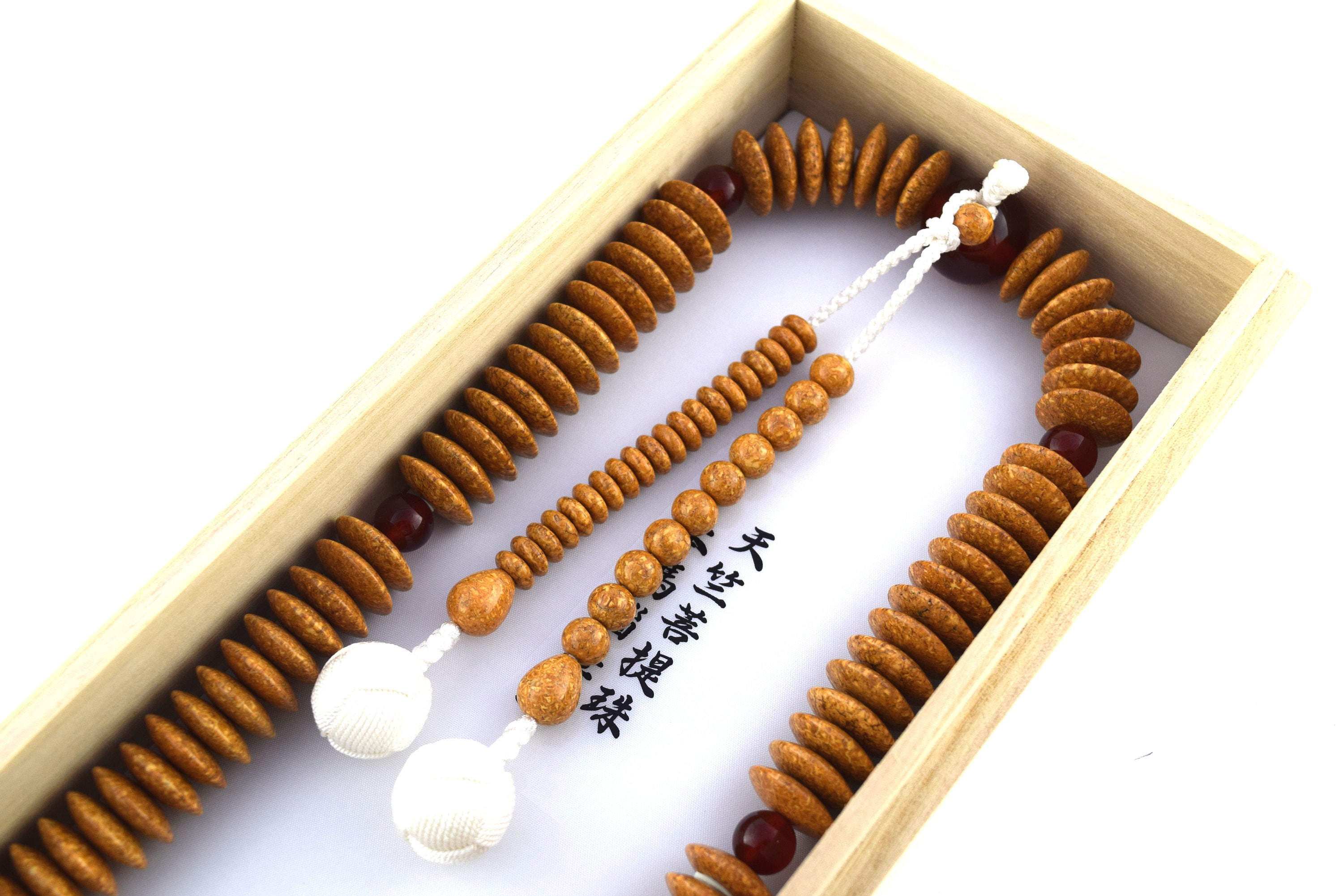Tendai Sec Bodhi Seed Wood & Red Agate Ohira Juzu Japanese Prayer Mala ...