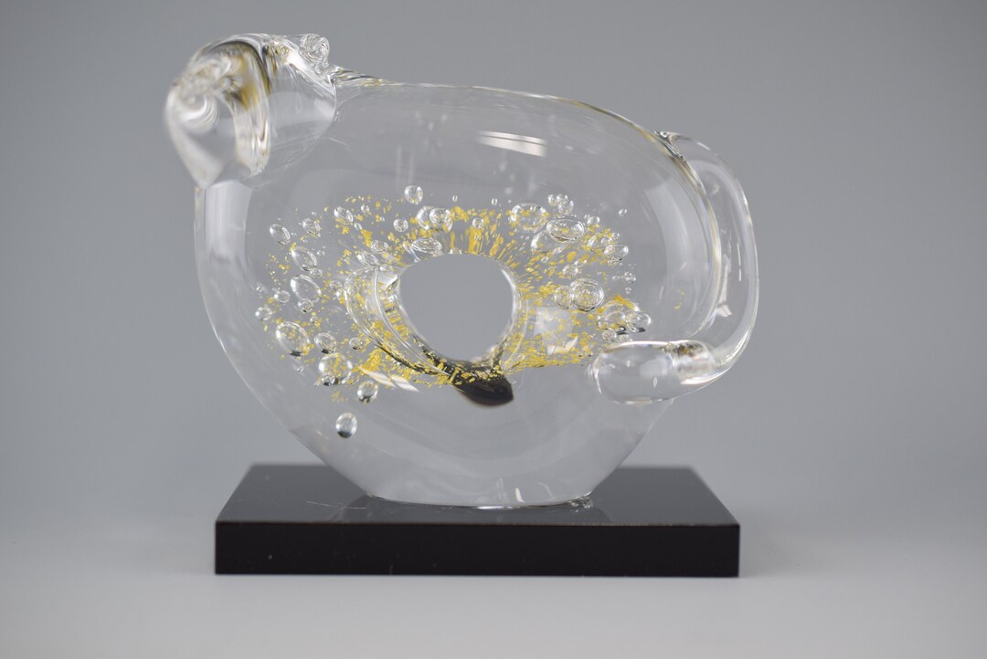 Japanese Handmade Glass With Gold Leaf Tiger Figurine Ornament Lucky ...
