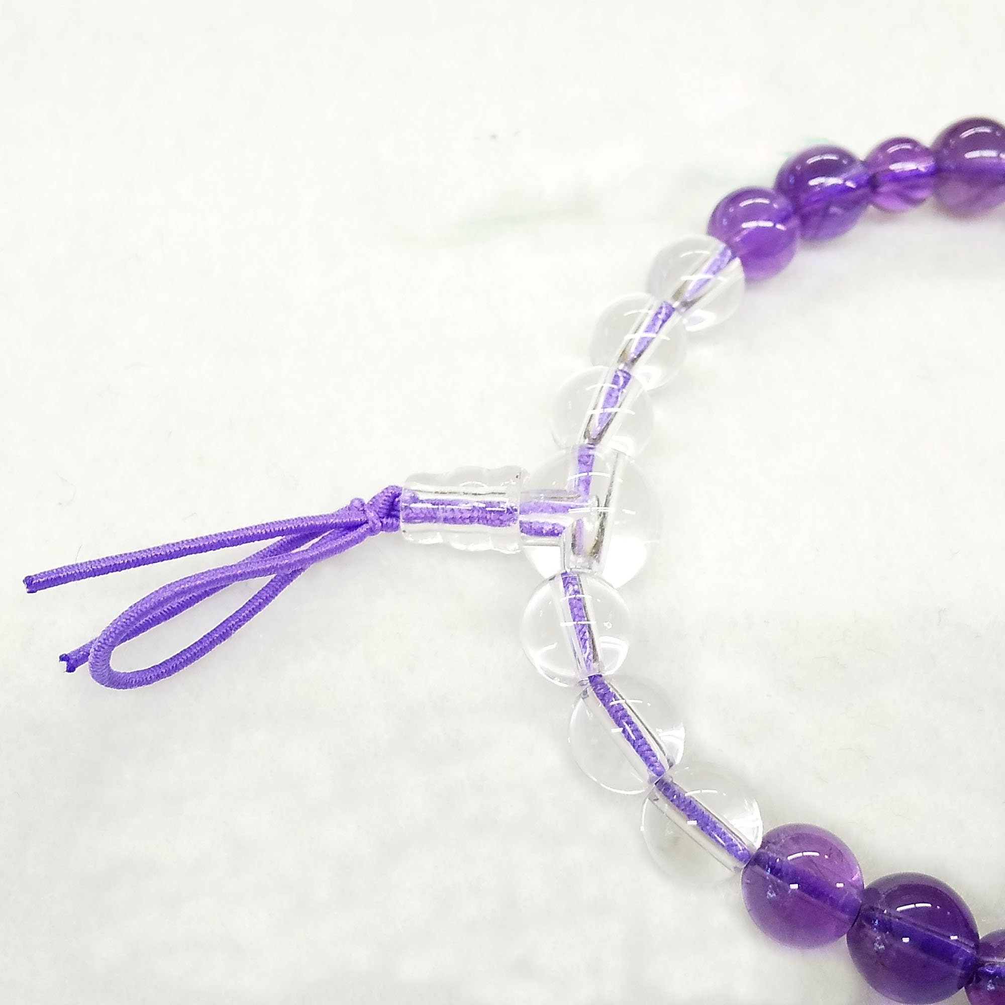 Amethyst Quartz Gradation Japanese Juzu Bracelet for Women | Etsy