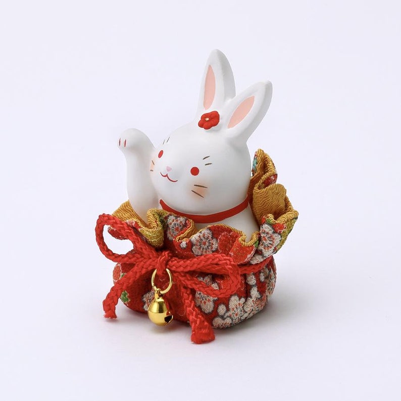 Japan Little Rabbit Figurine Ceramic Ornament Yakushigama Home - Etsy