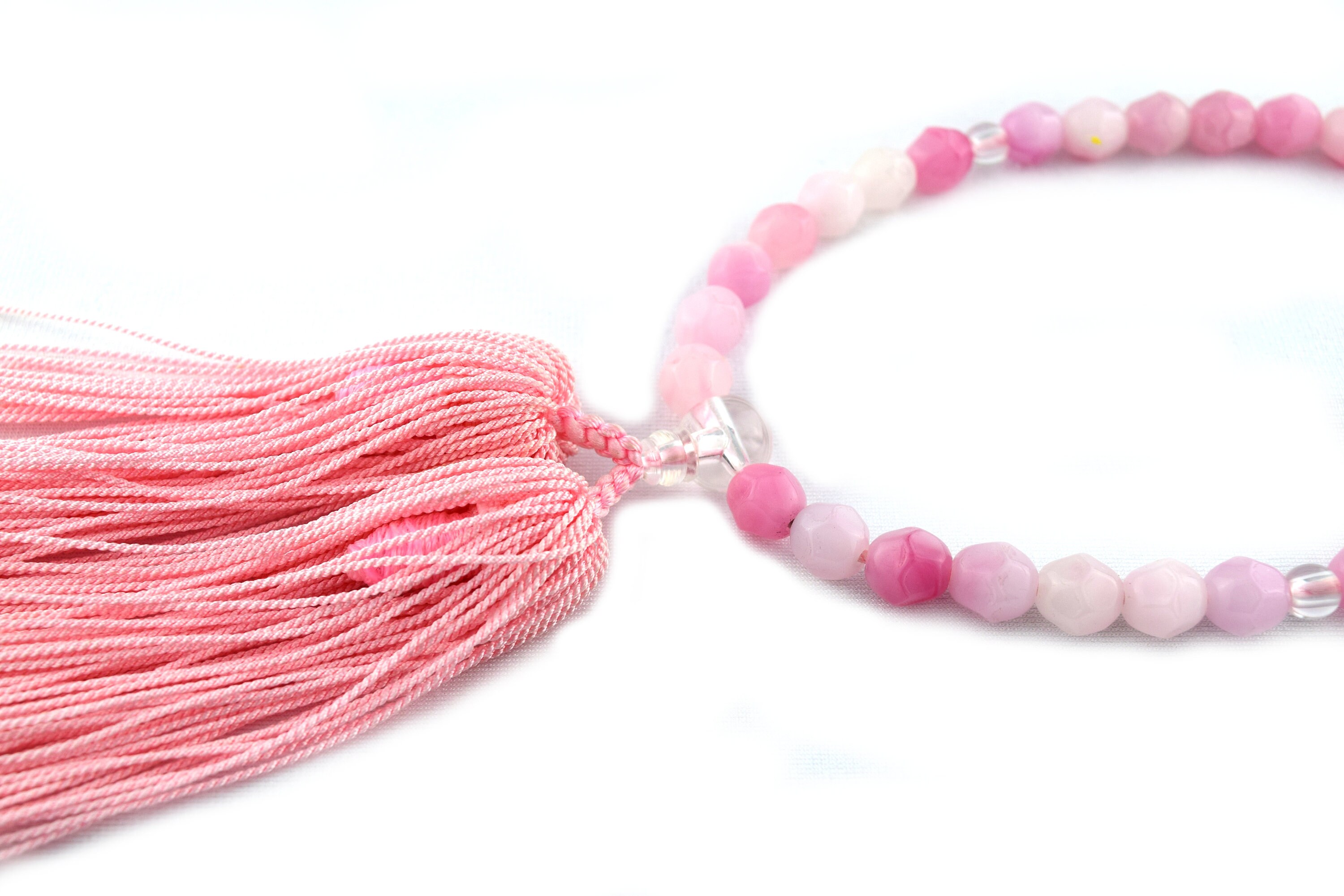 Pink Glass Japanese Traditional Juzu Buddhist Prayer beads | Etsy