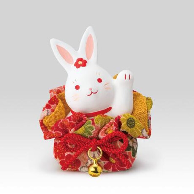 Japan Little Rabbit Figurine Ceramic Ornament Yakushigama Home - Etsy