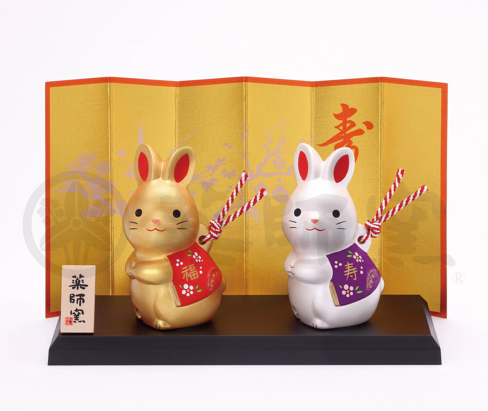 Japanese Traditional Zodiac Double Rabbit Figurine Ceramic - Etsy
