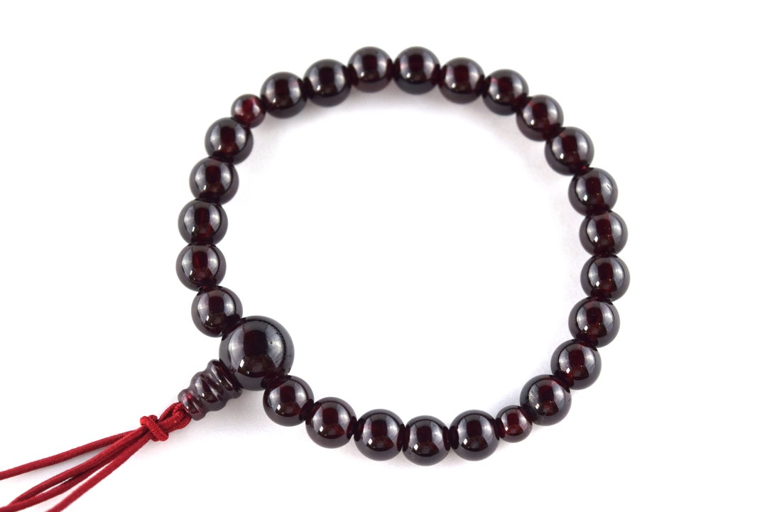 Garnet Stone Bracelet Japanese Juzu Rosary Prayer Beads Bracelet Jewel ...