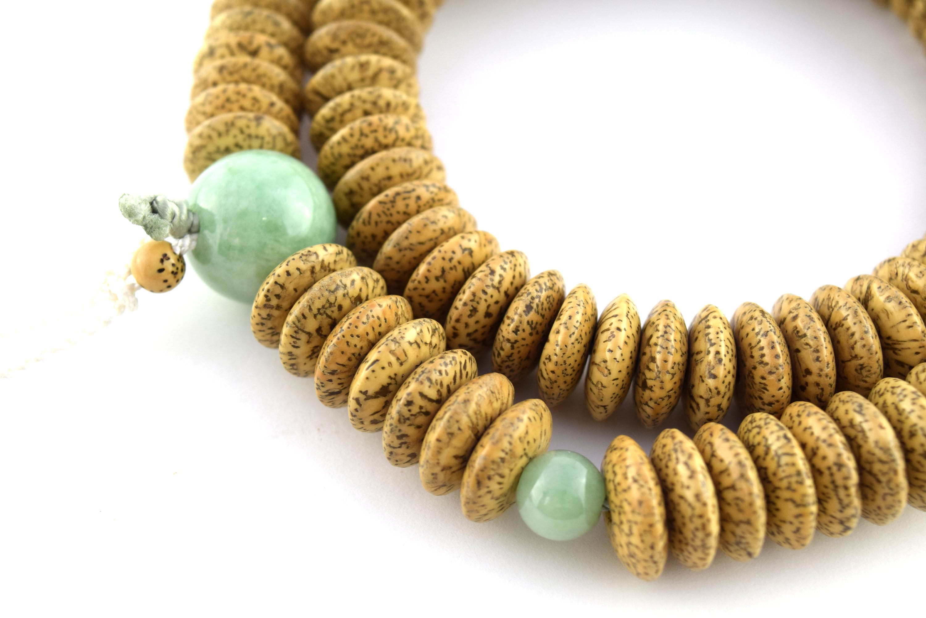 Tendai Sec Bodhi Seed Wood& Jadeite Ohira Juzu Japanese Prayer Mala ...