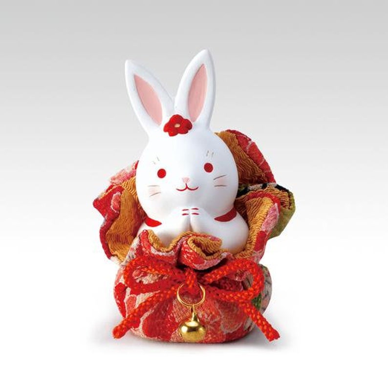 Japan Little Rabbit Figurine Ceramic Ornament Yakushigama Home - Etsy