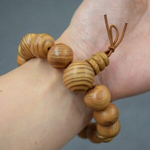 13mm Japanese Cedar Yakusugi Wood Bracelet Juzu Prayer Beads Rosary ...