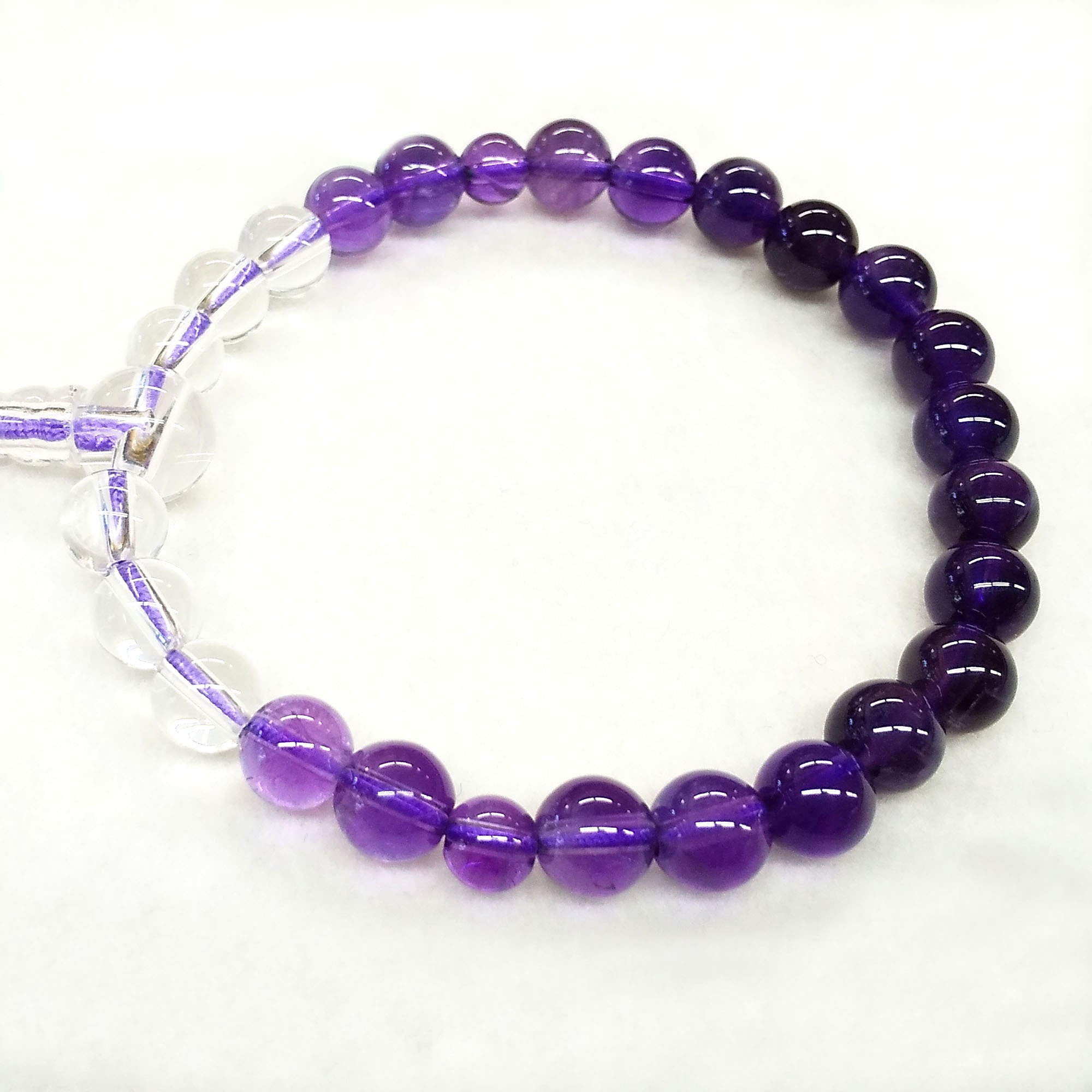 Amethyst Quartz Gradation Japanese Juzu Bracelet for Women | Etsy