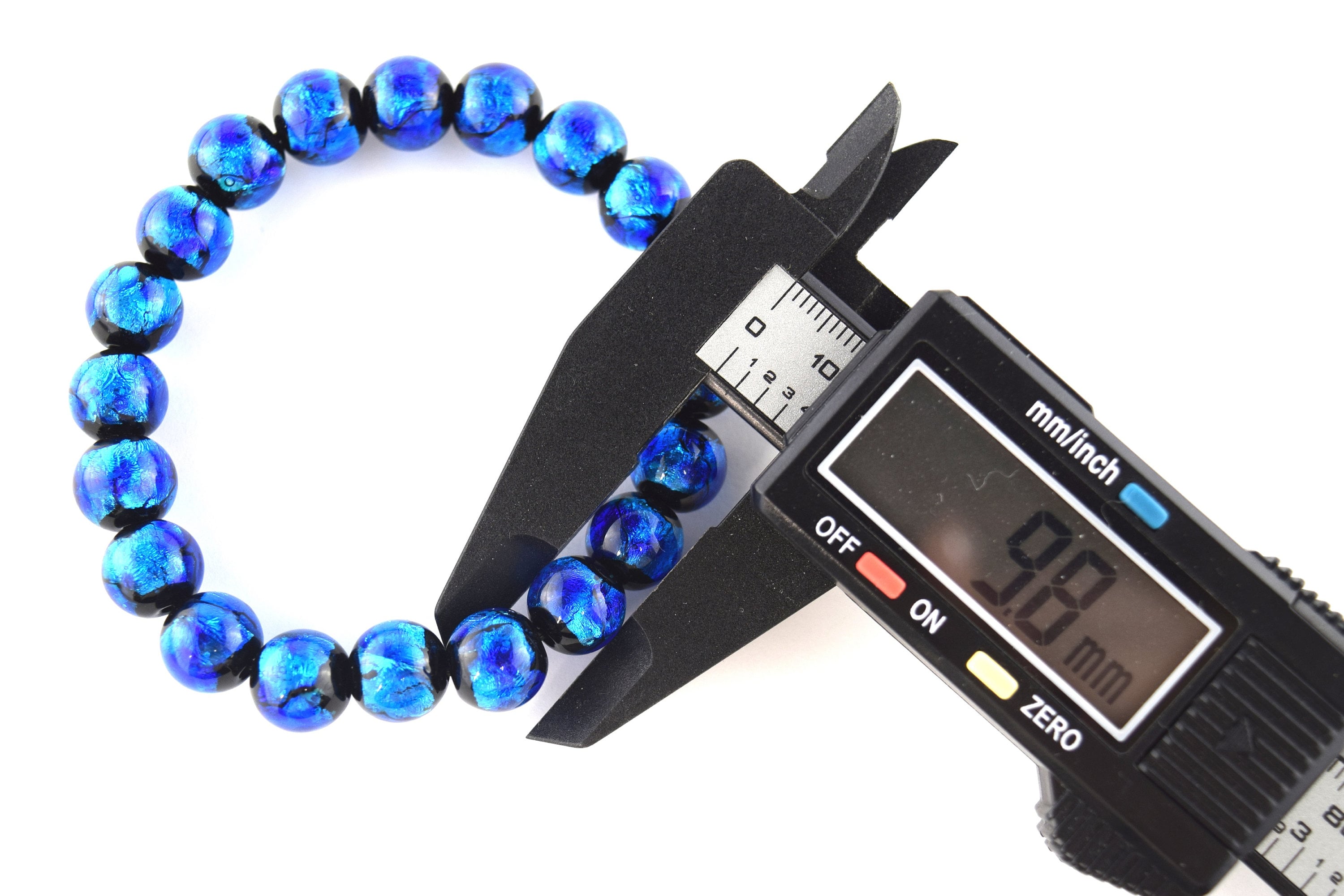 Blue Ryukyu Fluorite Glass Firefly Beads 10mm Japanese Bracelet ...