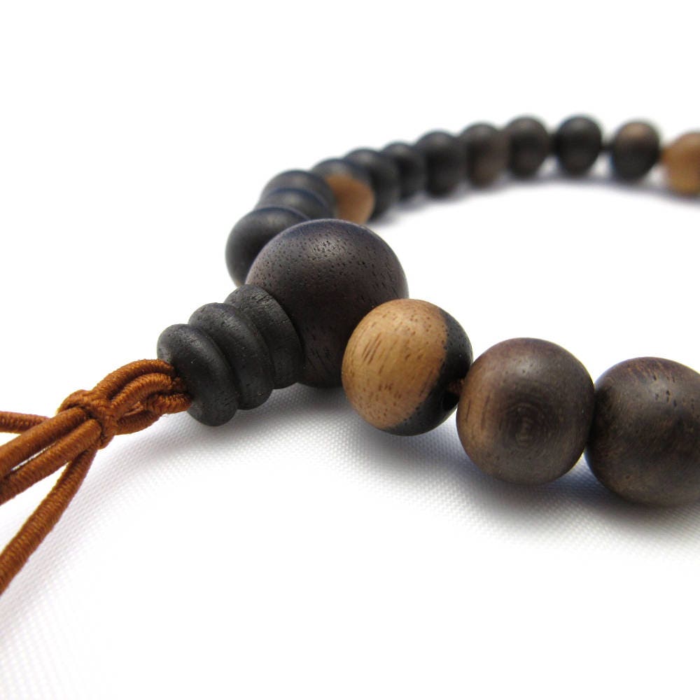 Black Kaki Wood Japanese Juzu Bracelet Prayer Beads Asian - Etsy UK