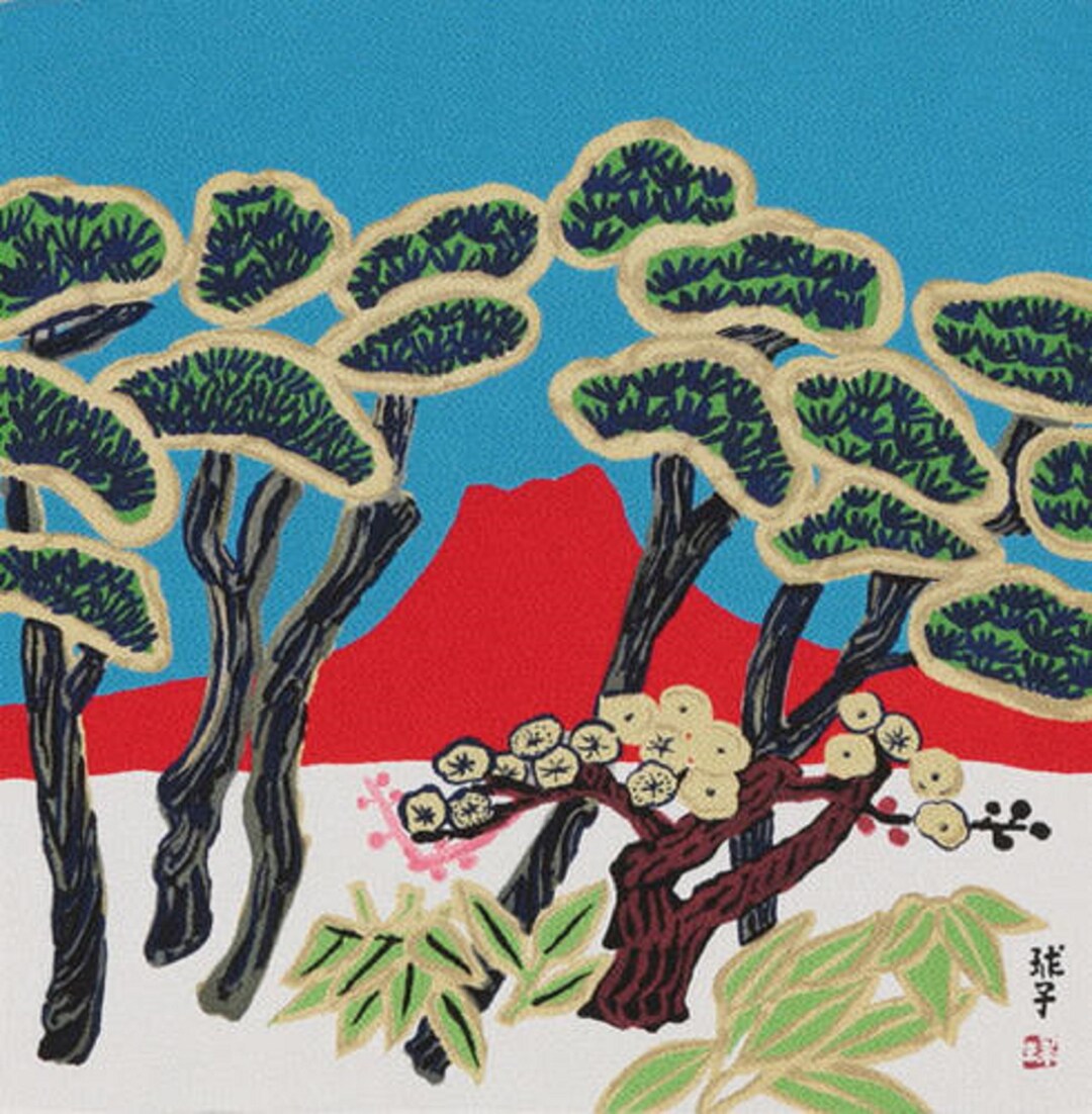 Japanese Furoshiki, Silk Fabric, Wrapping Cloth, 45cm×45cm, Handmade ...