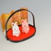 Japanese Traditional Zodiac Double Rabbit Figurine Ceramic Ornament ...