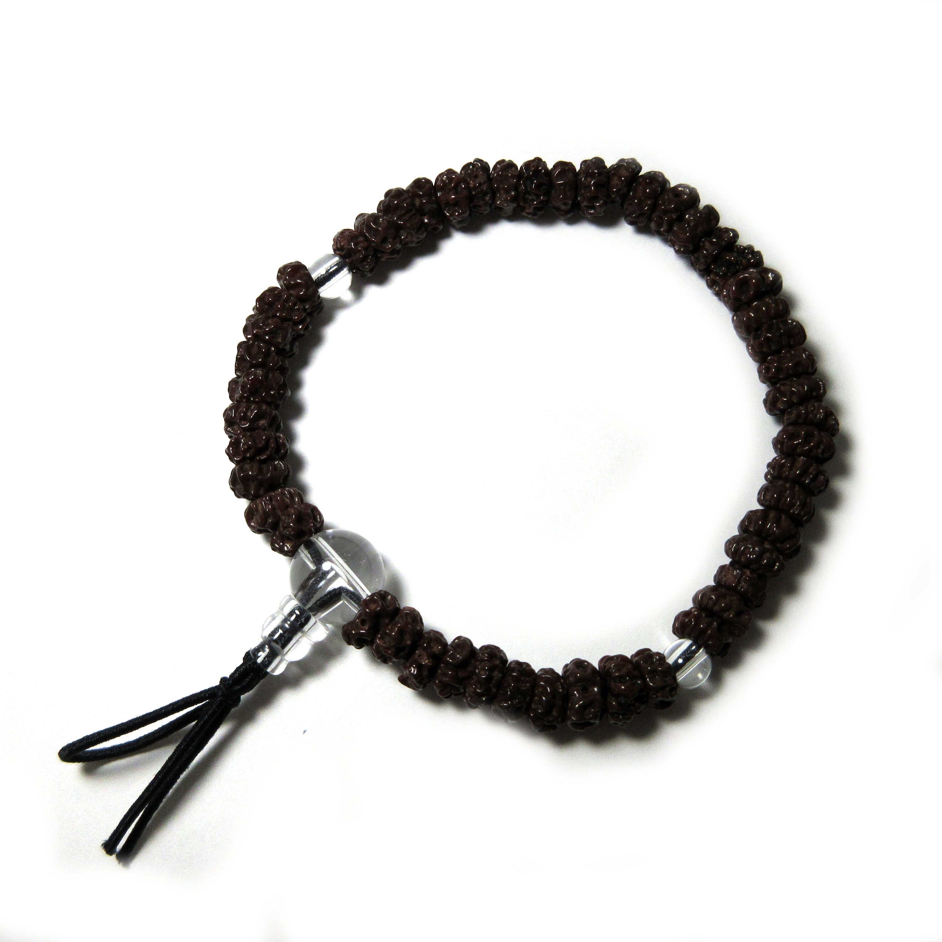 Bodhi Tree Wood & Crystal Stone Bracelet Japanese Juzu Rosary Prayer ...