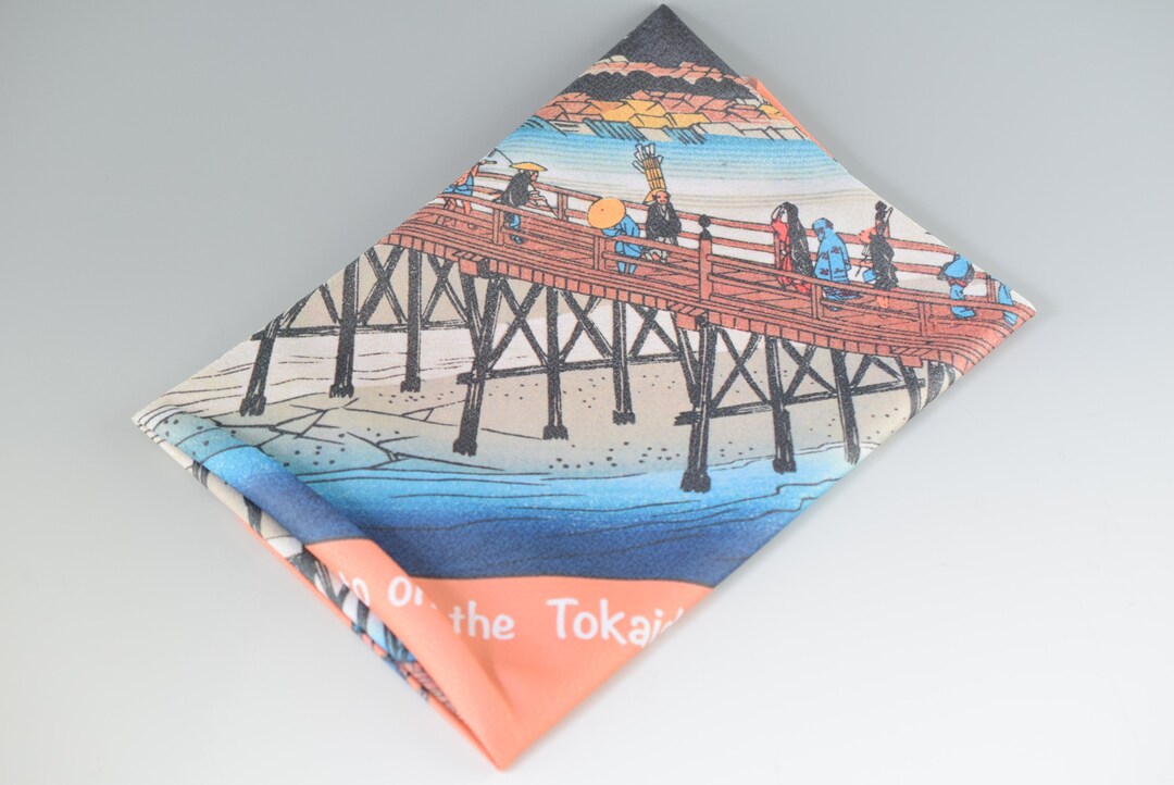 Japan Furoshiki Fabric Polyester Wrapping Cloth Utagawa Hiroshige Fifty ...