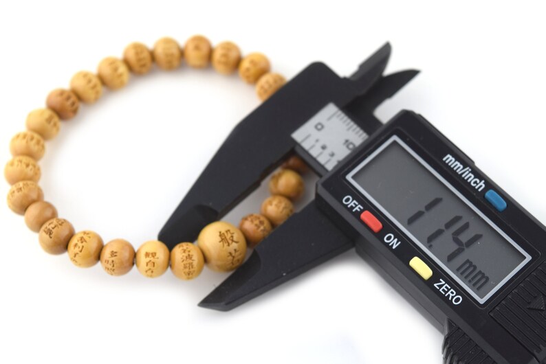 Japanese Tsuge Box Wood Bracelet Juzu Heart Sutra Dhyana Zen Kyoto Rare ...