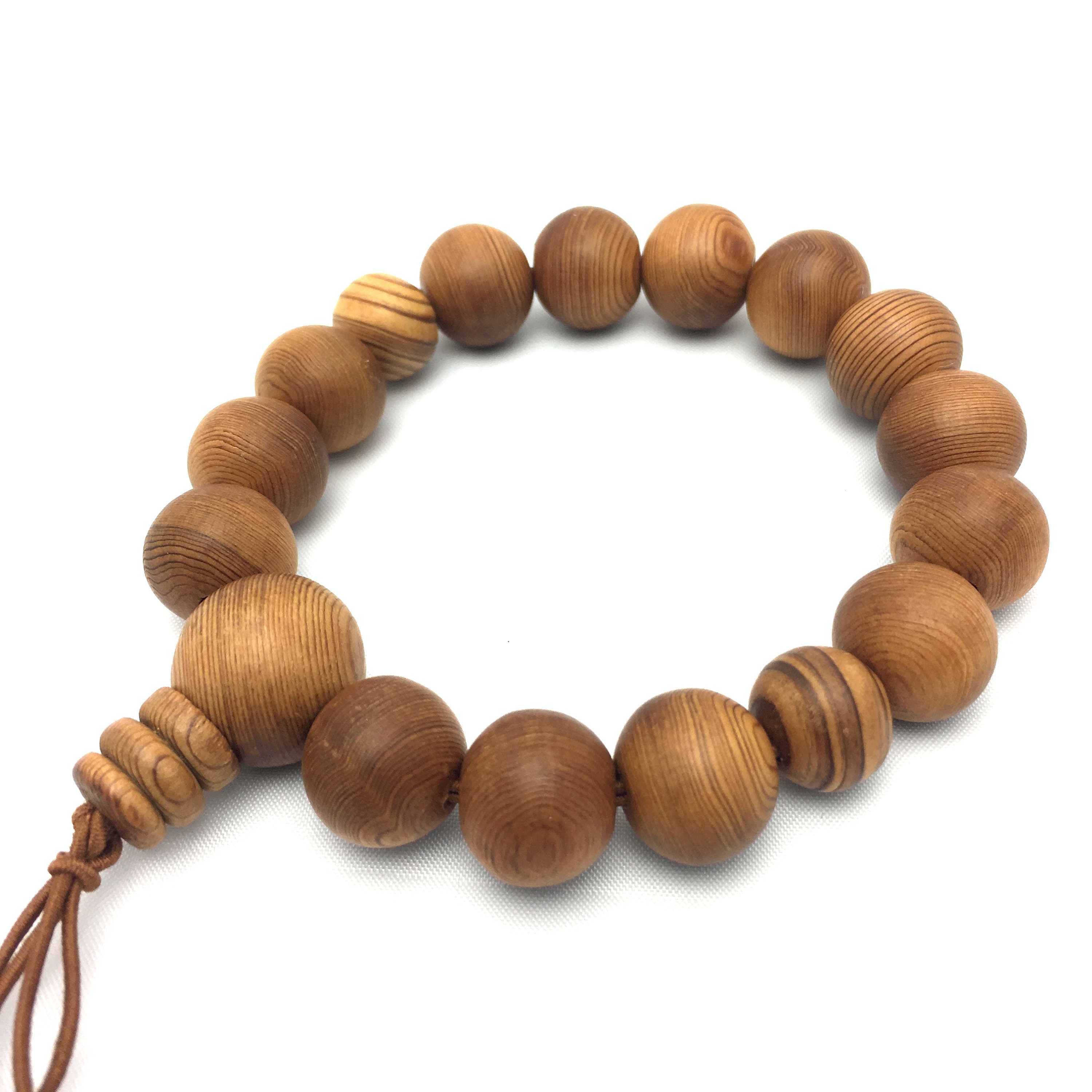 13mm Japanese Cedar Yakusugi Wood Bracelet Juzu Prayer Beads Rosary ...