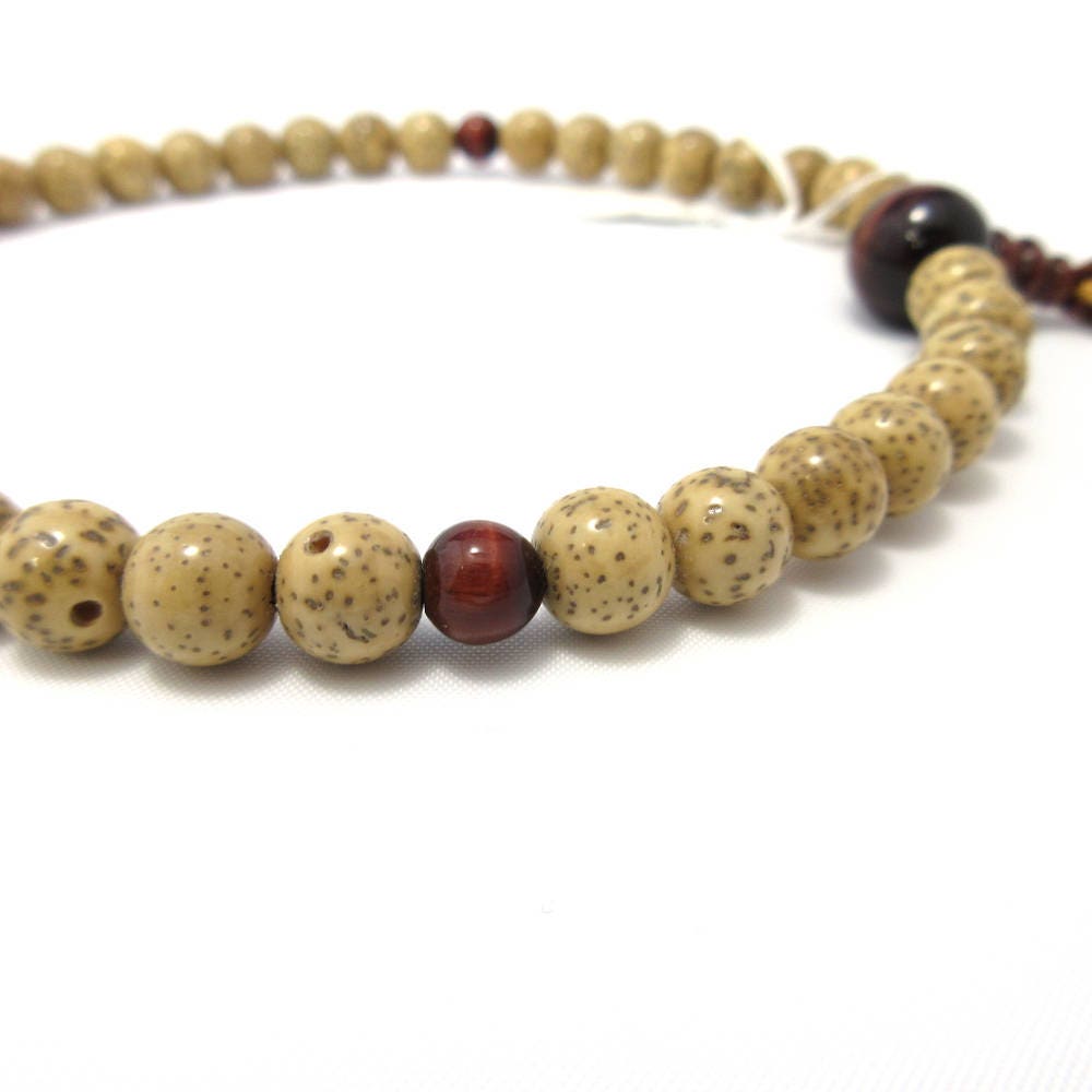 White Bodhi Tree Wood & Red Tiger Eye Japanese Traditional | Etsy