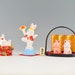 Japanese Traditional Zodiac Double Rabbit Figurine Ceramic Ornament ...