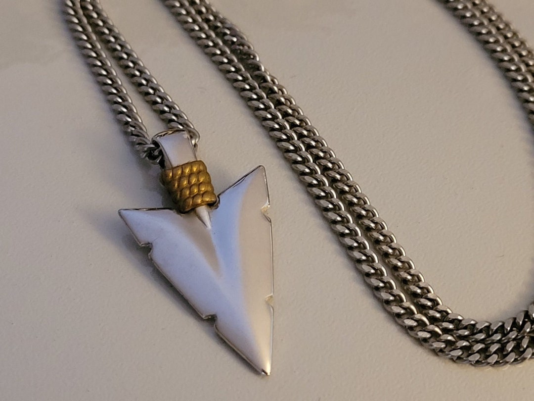 Vintage Arrowhead Pendant Neck Chain Signed Avon, 1977 Silver & Gold ...
