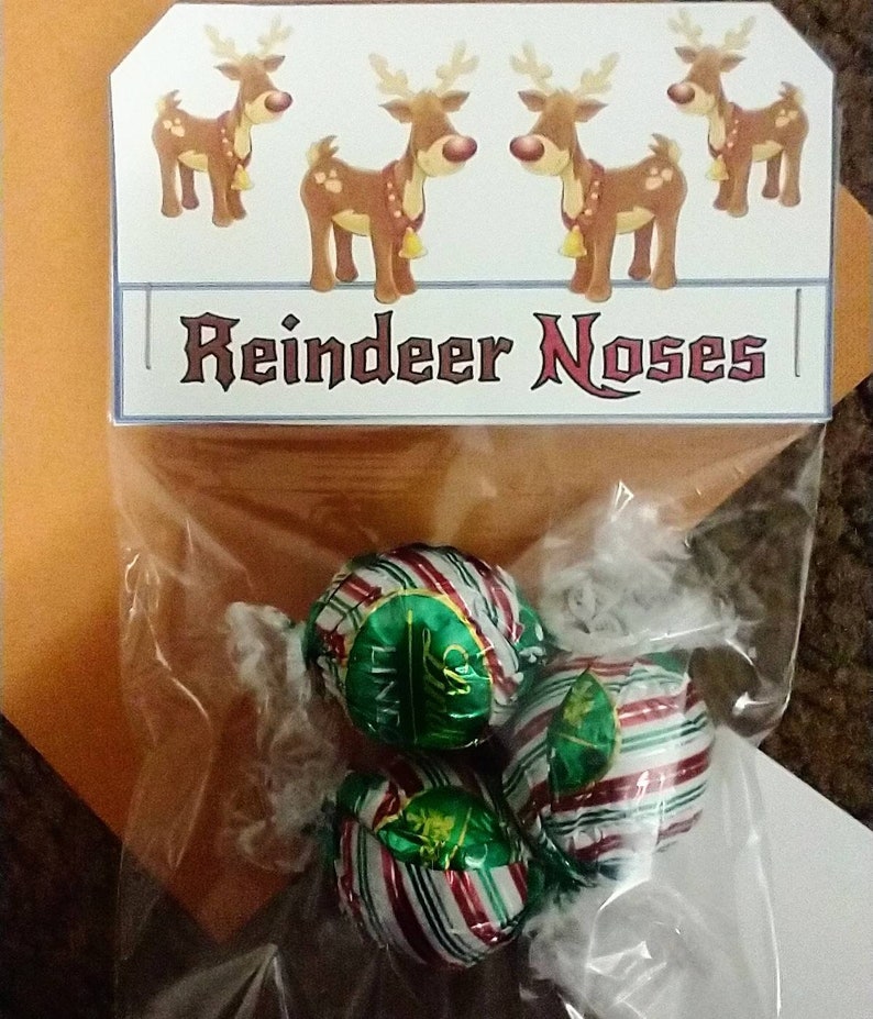 Reindeer Noses Bag Topper Printable - for a 4 Inch Craft Bag. Use as ...