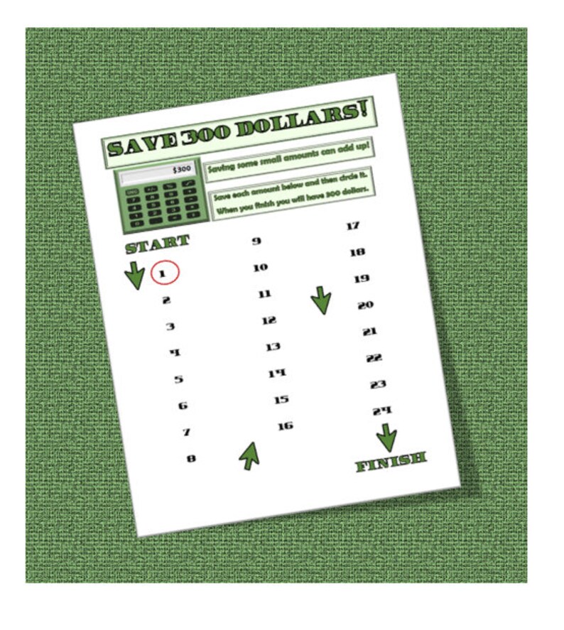 Save 300 - Savings Plan Challenge-visual Printable Teaching Tool to ...