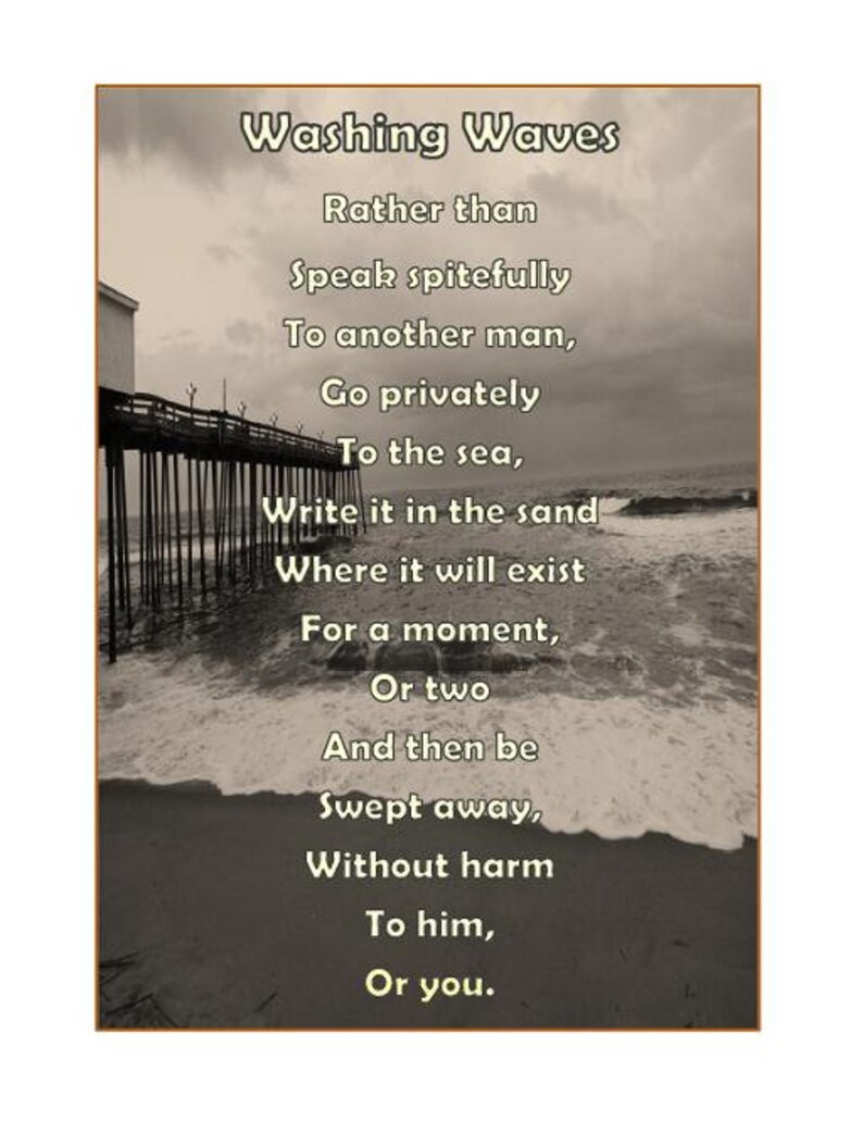 Ocean Print - Washing Waves - Original Poem Printable for Your Living ...