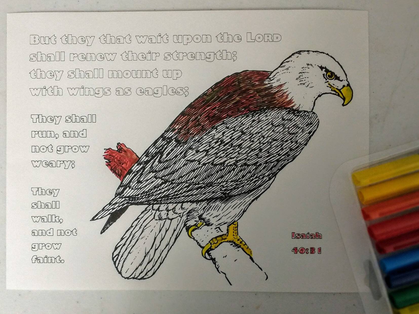 Bible Verse Coloring Page-isaiah 40-they That Wait Upon the Lord-kids ...