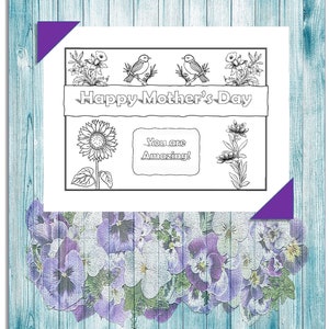 Mother's Day Coloring Page & Gift Card Holder - It Can Also Be Used ...
