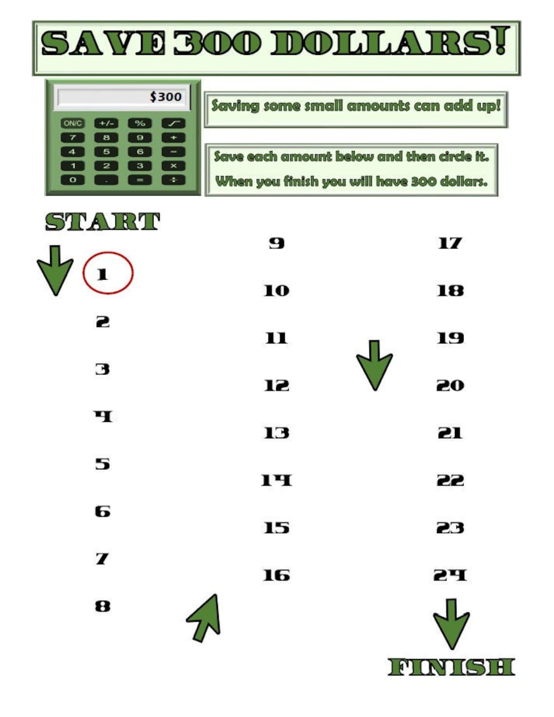Save 300 Savings Plan Challenge-visual Printable Teaching - Etsy