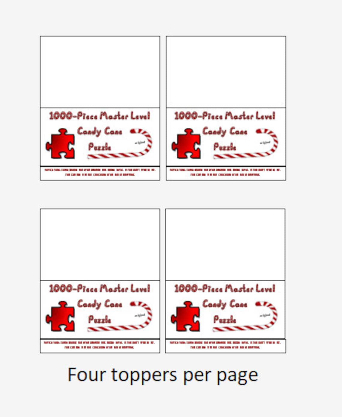 Candy Cane Puzzle Bag Topper Printable for Christmas Gift, or Seasonal ...