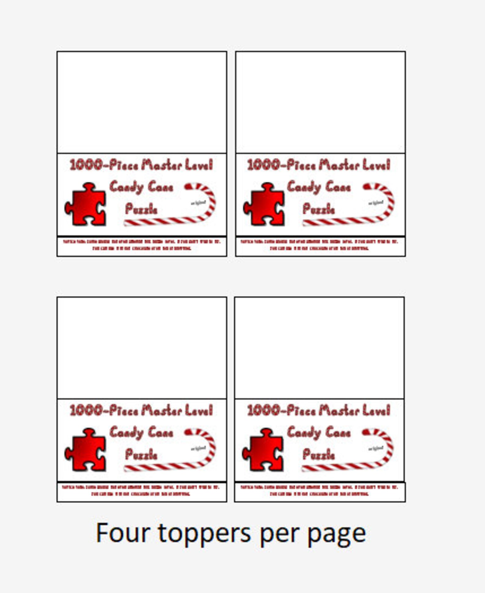 Candy Cane Puzzle Bag Topper Printable for Christmas Gift, or Seasonal ...